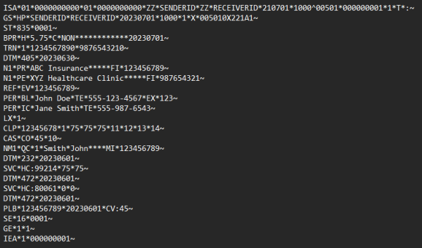 EDI 835 Health Care Claim Payment/Advice | Astera EDIConnect