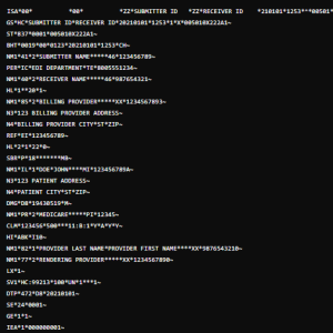 EDI 837 File: Health Care Claim Transaction Set