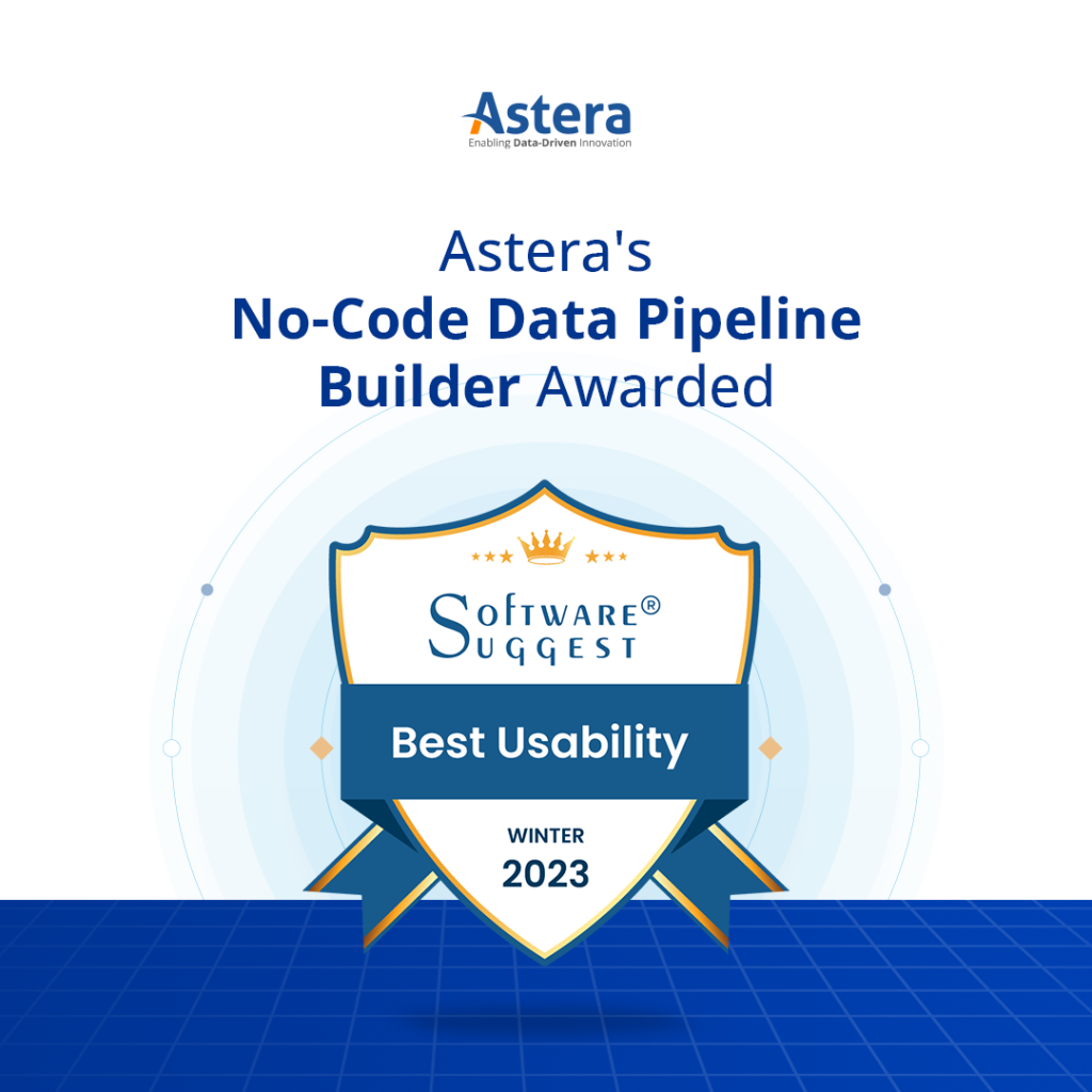 Astera Centerprise Won Best Usability Award for Winter 2023 by SoftwareSuggest